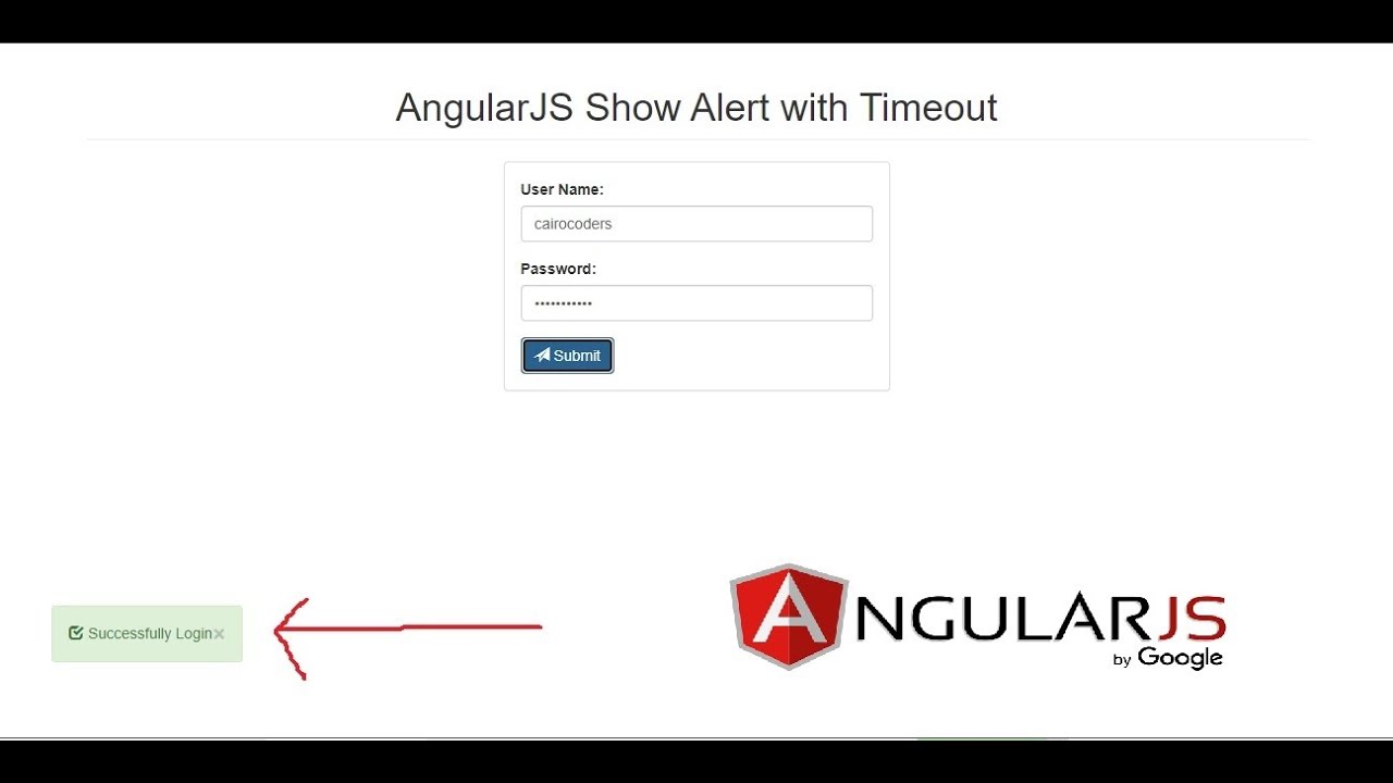 AngularJS Show Alert with Timeout