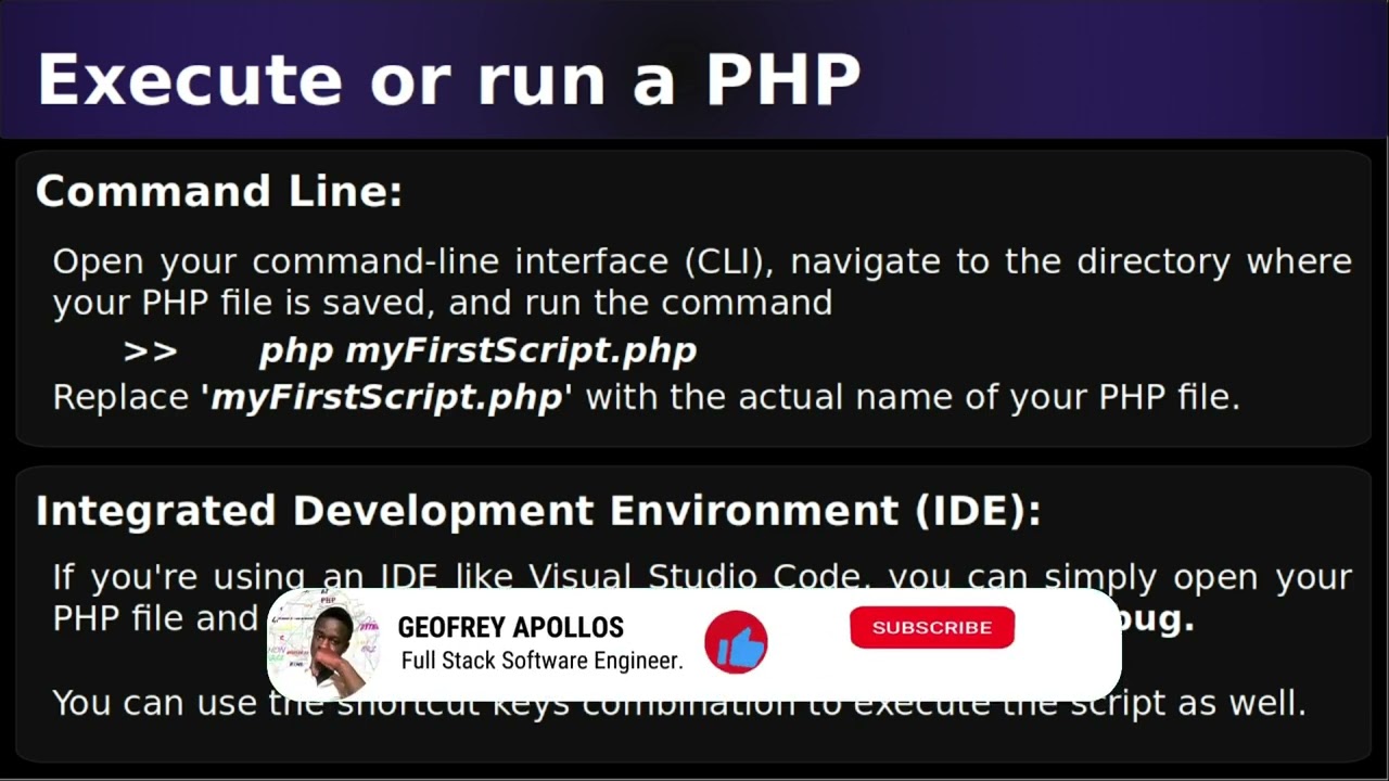 PHP Made Easy - Write & Run Your 1st Script