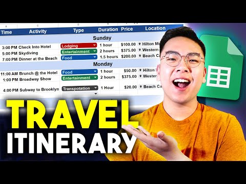 EASY Google Sheets TRAVEL ITINERARY Tutorial for your NEXT TRIP!