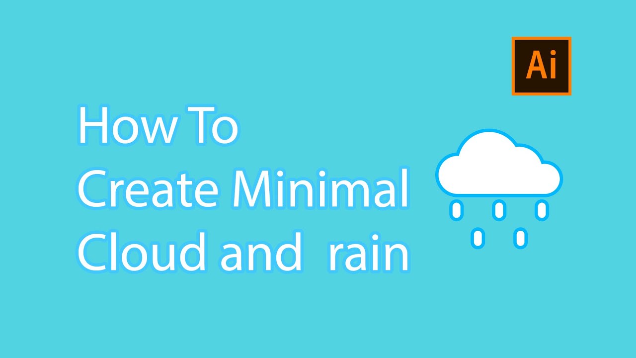 How to adobe illustrator 10. Create minimal cloud and rain.