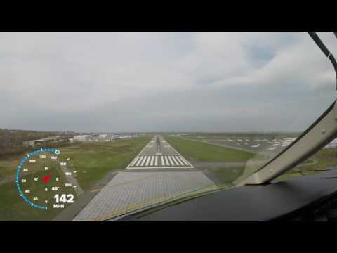 Challenger 350 Landing KTEB 4K (LPS)