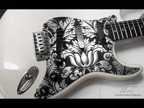 3D Stratocaster Pickguard SSS Silver-Black & Backplate | Reverb