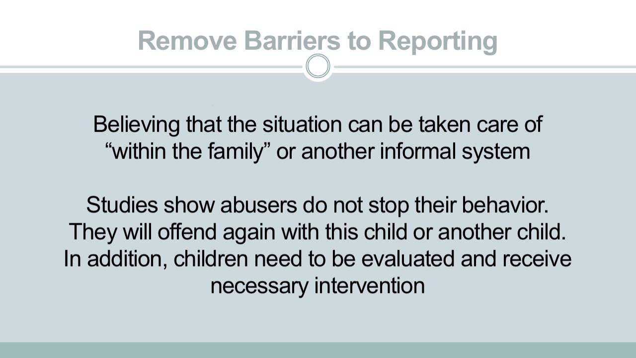 Chapter V (part A): Responding to Child Abuse