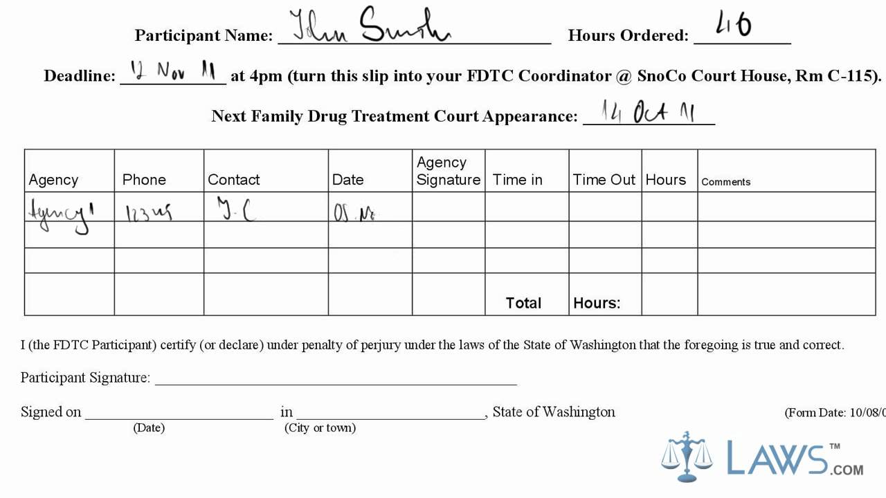 Community Service Form