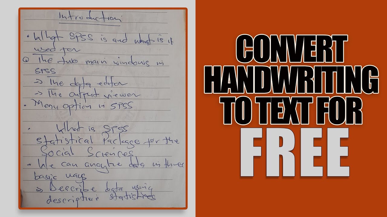 Convert image to text | convert handwriting to text in Google Docs