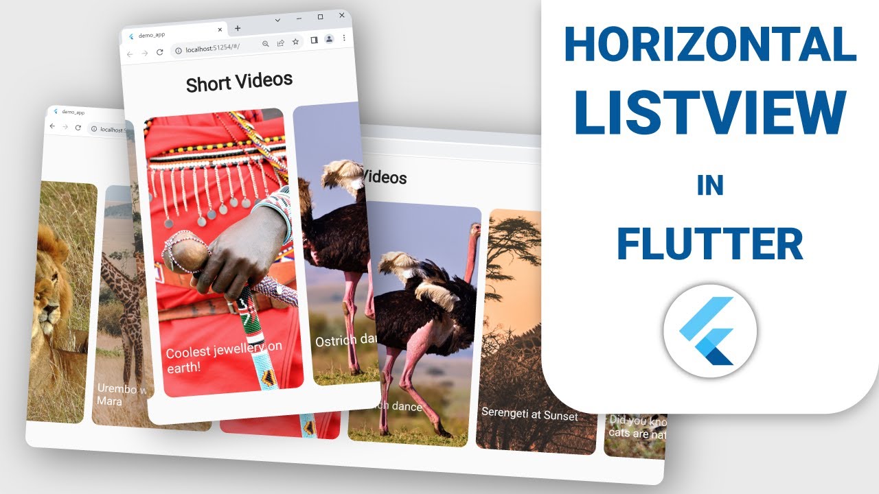 How to make a horizontal scrollable list using the ListView.builder() in Flutter.