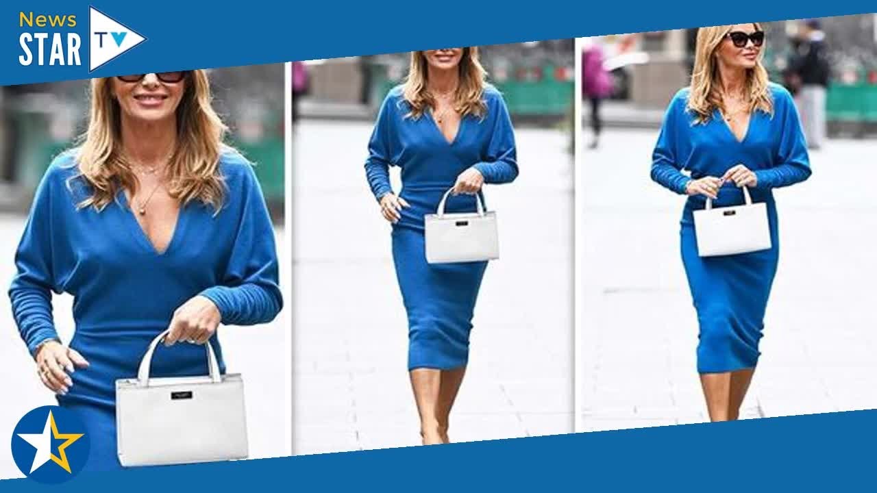 Amanda Holden goes braless in plunging dress as she steps out