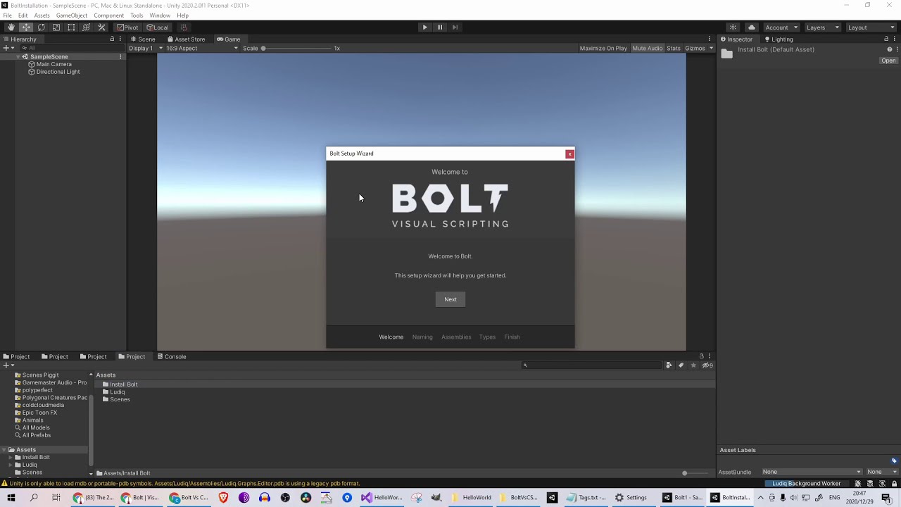 2 Unity Visual Scripting (Bolt) Vs C# - Installing Bolt
