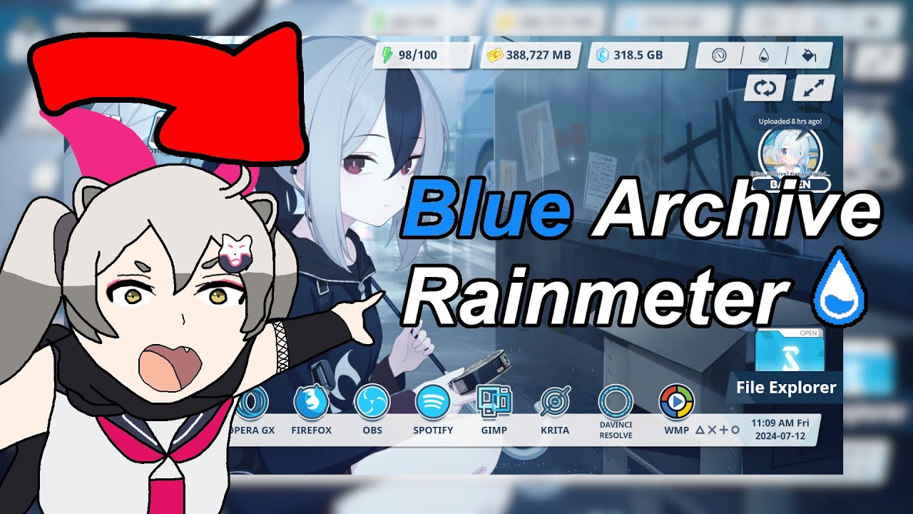 How to make your Windows desktop look like Blue Archive using Rainmeter