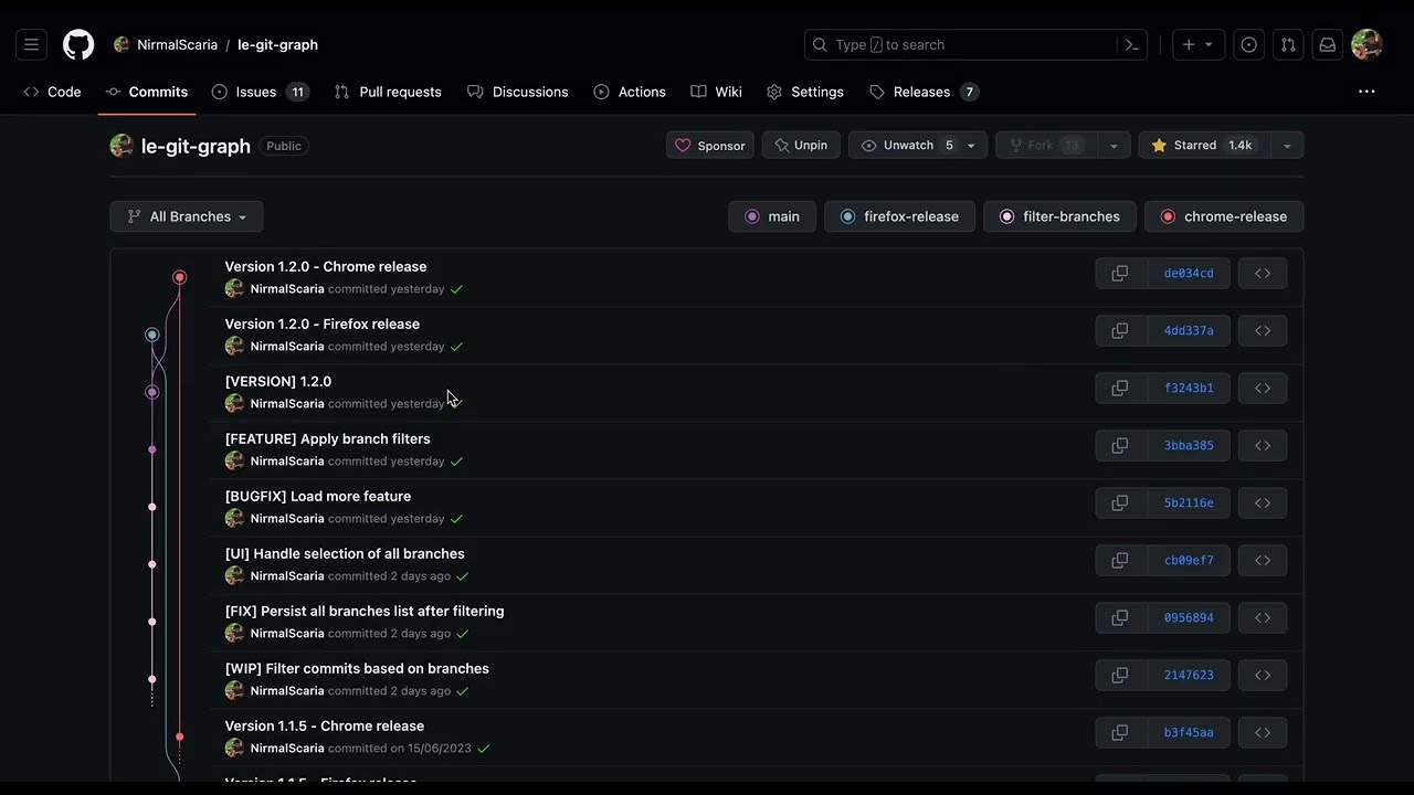Le Git Graph Version 1.2.0