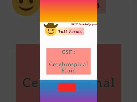 #neet #important #fullform #biology #brain #csf #shorts #shortsvideo