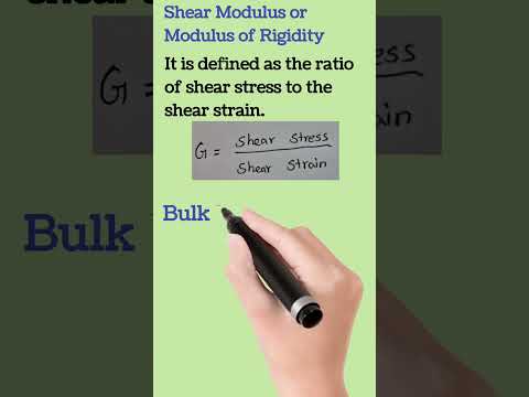 Shear Modulus or Modulus of Rigidity and Bulk Modulus