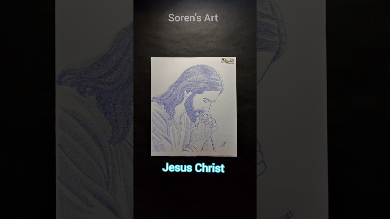 Jesus drawing with his name | Soren's Art #jesus #jesuschrist #christmas #drawing #sjram