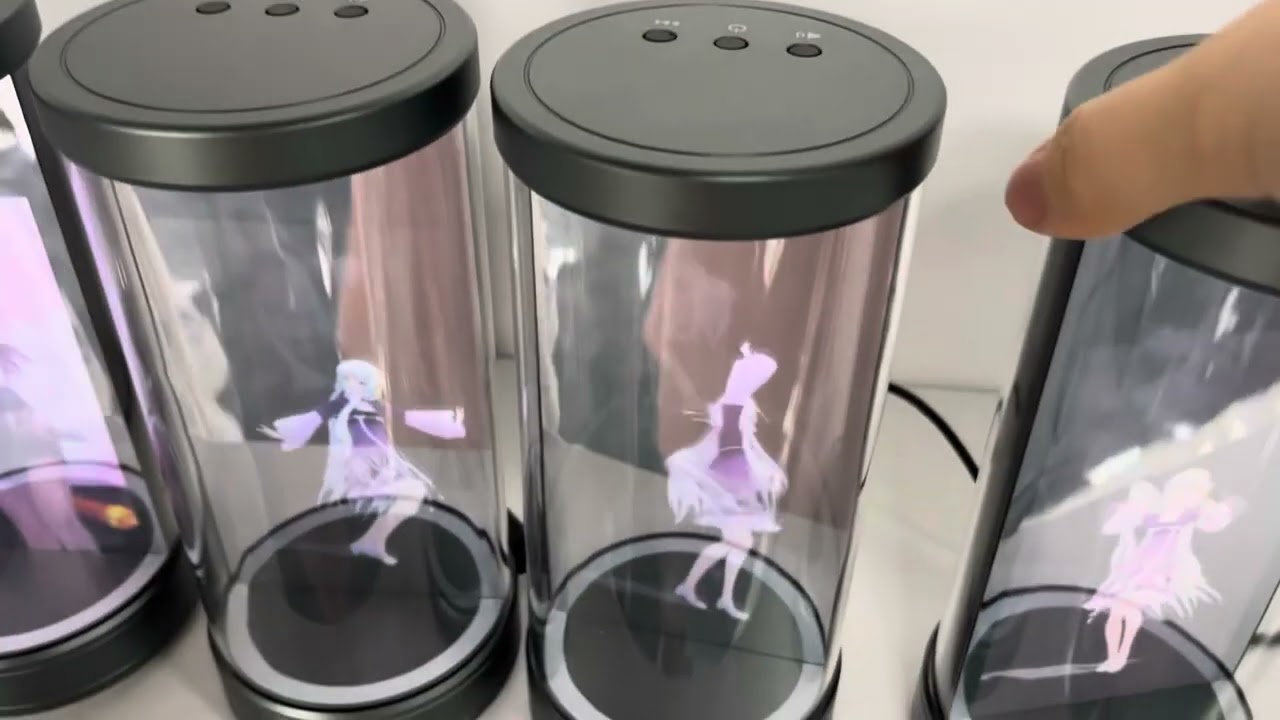 3D Hologram Cylinder Transparent Screen Interactive Holograms Holotube