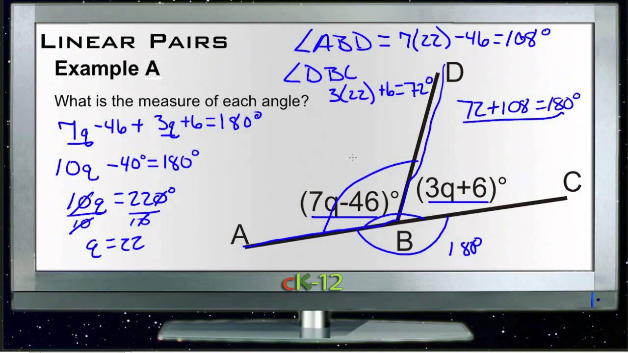 Linear Pairs: Examples (Basic Geometry Concepts)