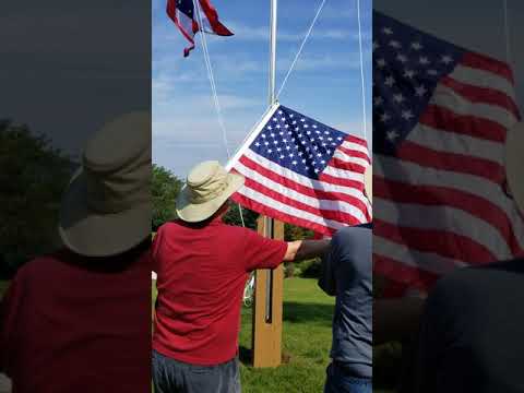 Coast Guard & Air Force Anthems as the Flags go up over Loudonville, Ohio