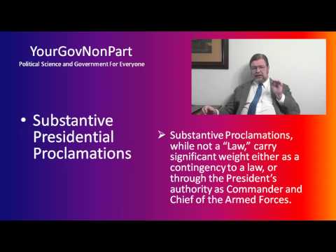 Presidential Proclamations Part 1