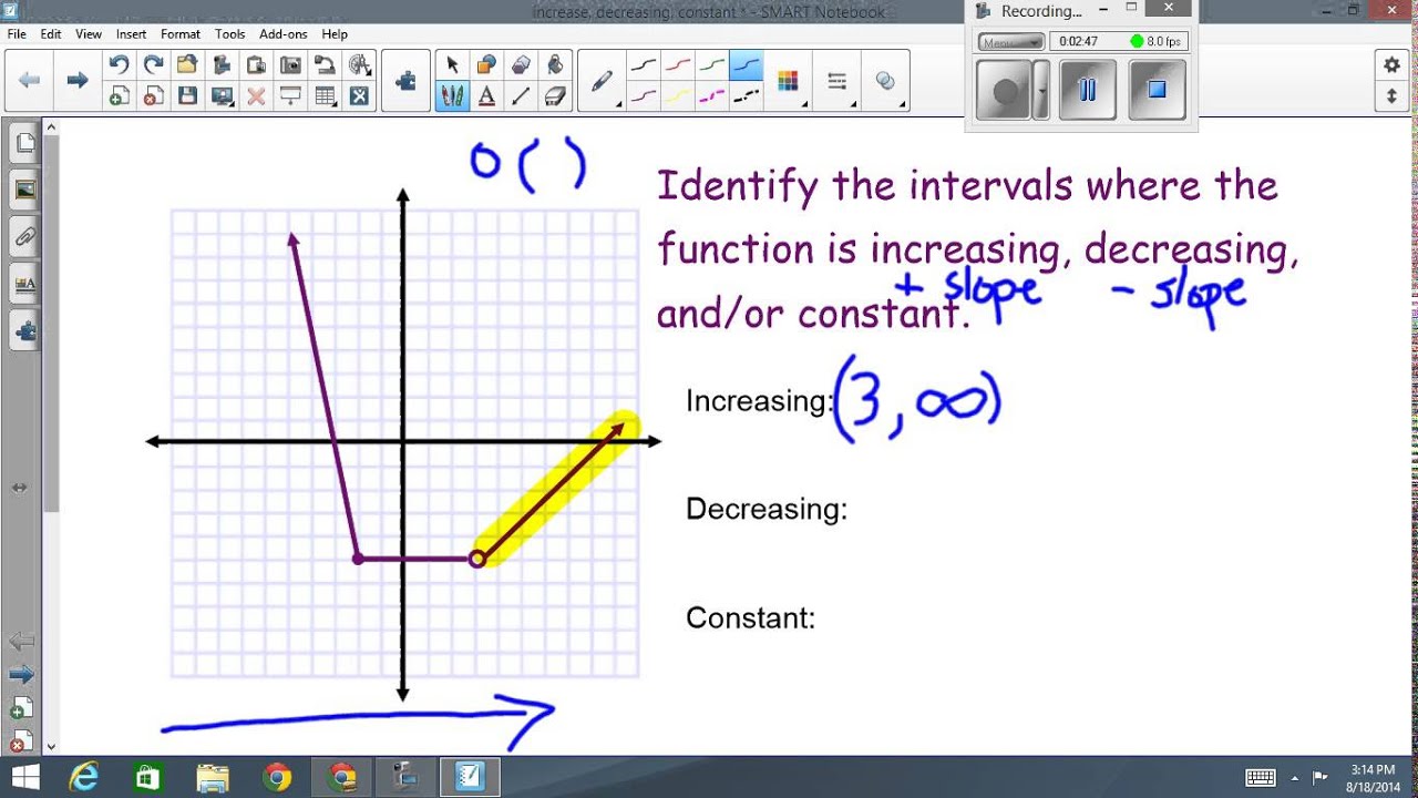 Increase decrease constant intervals
