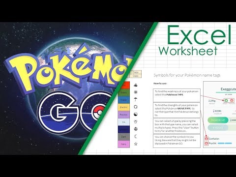 Symbol Name Tag Generator for Pokemon GO Excel Sheet | Spreadsheet Download
