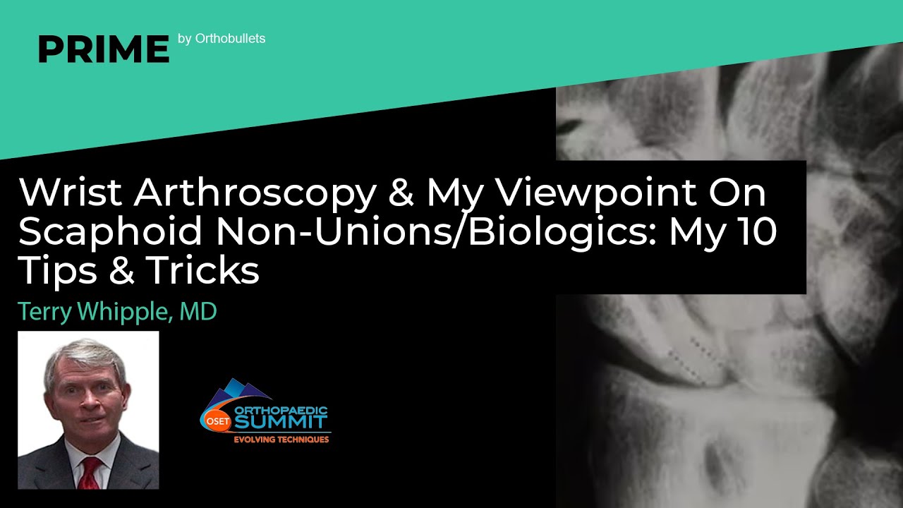 Wrist Arthroscopy & My Viewpoint On Scaphoid Non-Unions/Biologics - Terry Whipple, MD