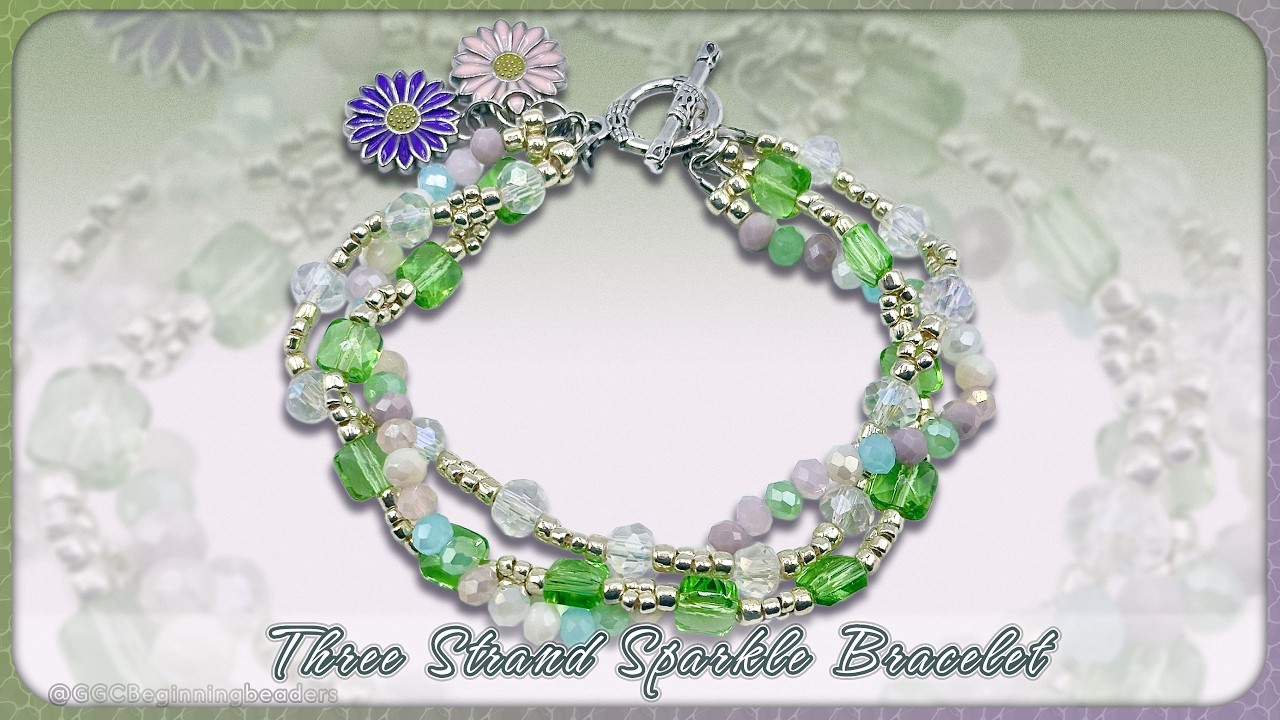 Easy Three Strand Sparkle Bracelet Tutorial! #charmaccessories #bracelettutorial #diy #diy #beading