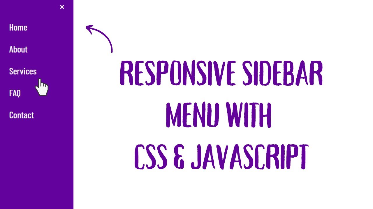Responsive Sidebar Menu with CSS and JavaScript [HowToCodeSchool.com]