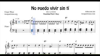 No puedo vivir sin ti Partitura Facil de Piano Acordes - Chordify