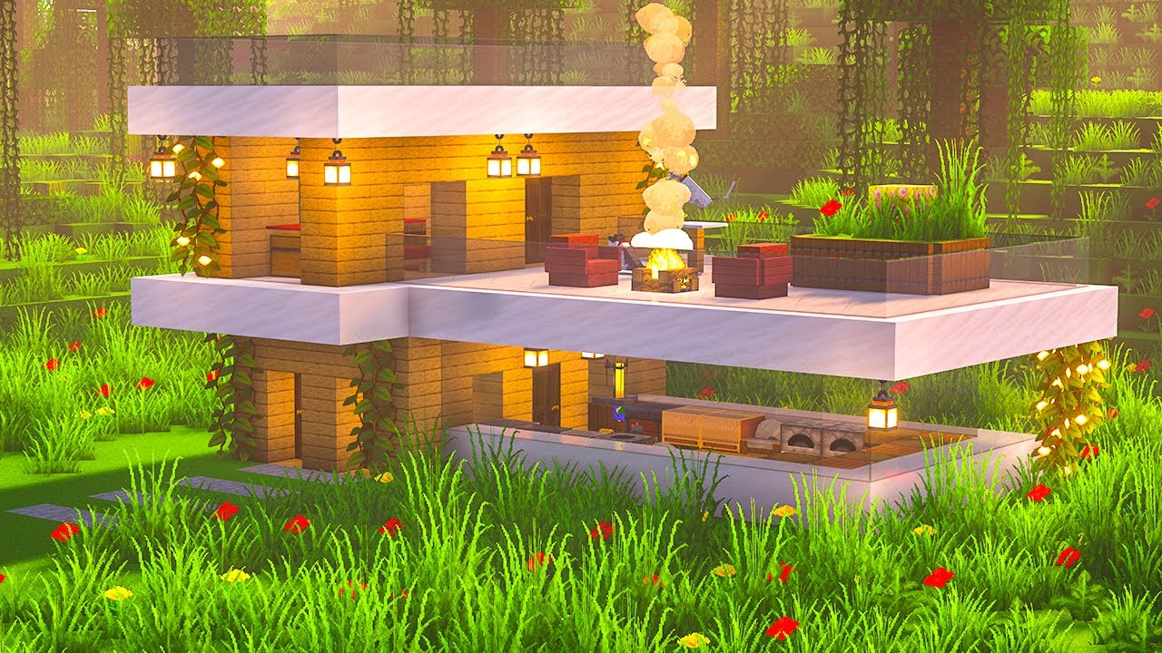 BUILDING THE ULTIMATE MODERN HOUSE IN MINECRAFT... ONE BLOCK AT A TIME ...