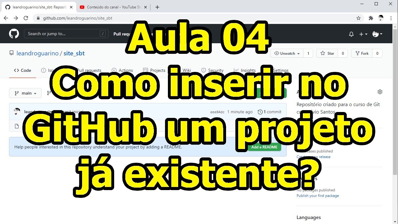 Aula 04 - Como inserir no GitHub um projeto já existente?