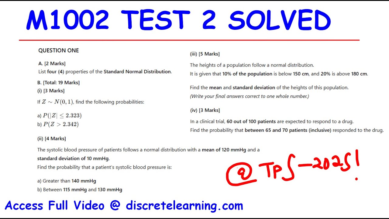 M1002 TEST 2 2025 JULY INTAKE SOLVED