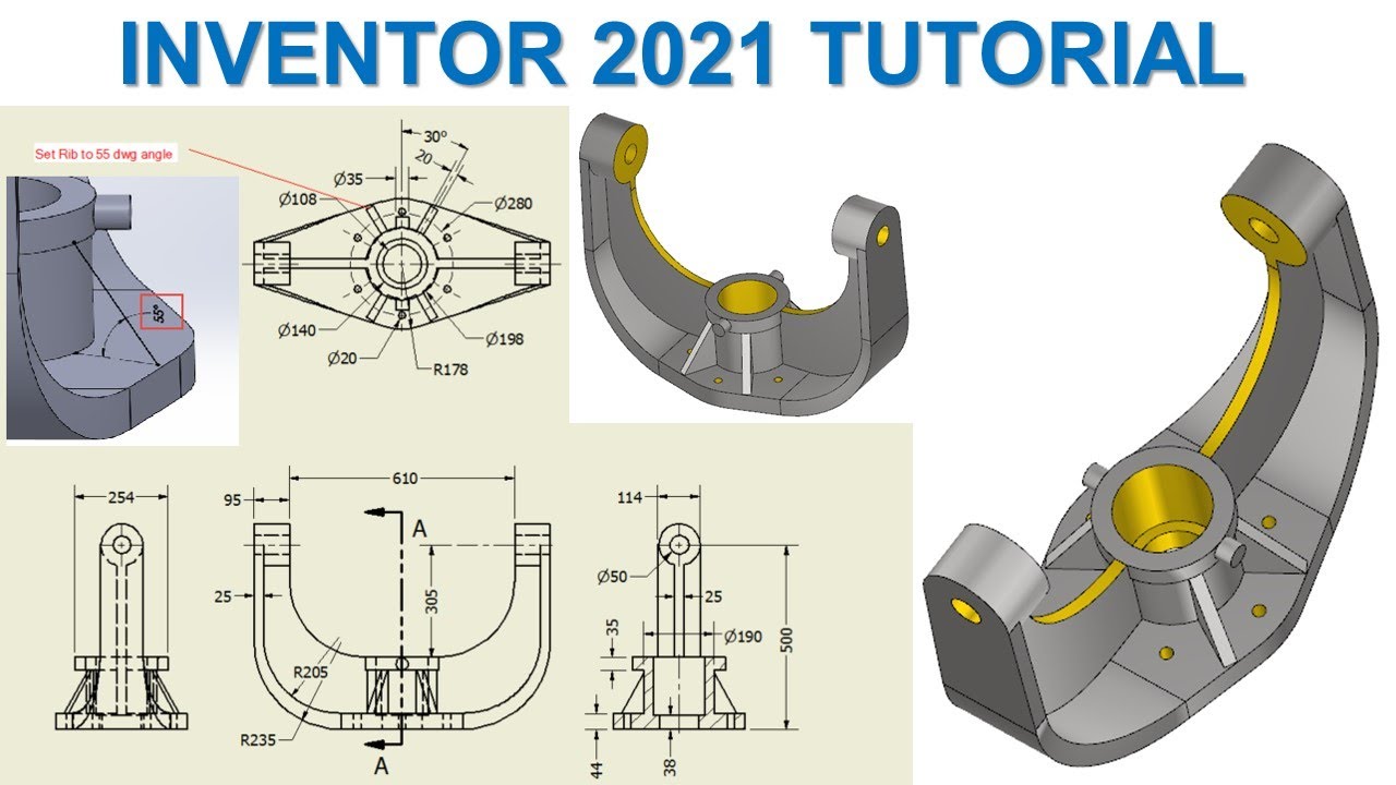 Inventor 2021 Tutorial #204 | 3D Modeling Basic Beginners