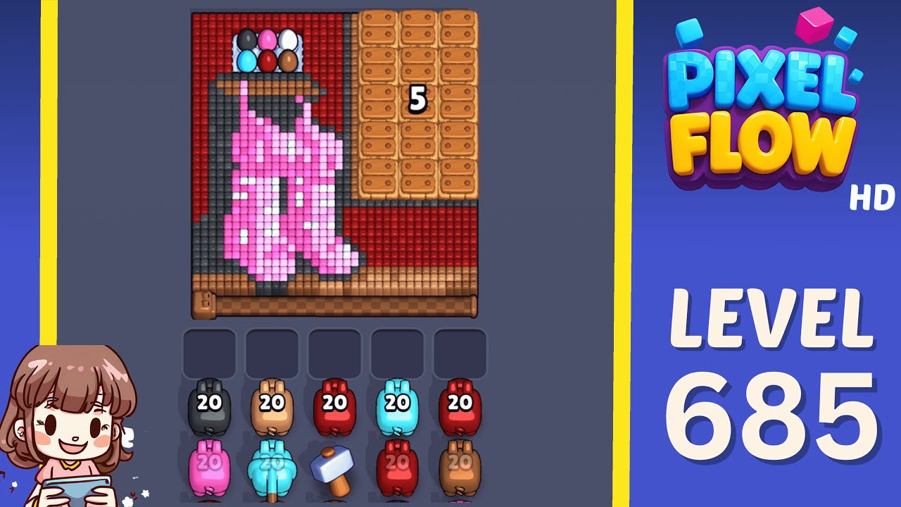 Pixel Flow Level 685 Solution Walkthrough