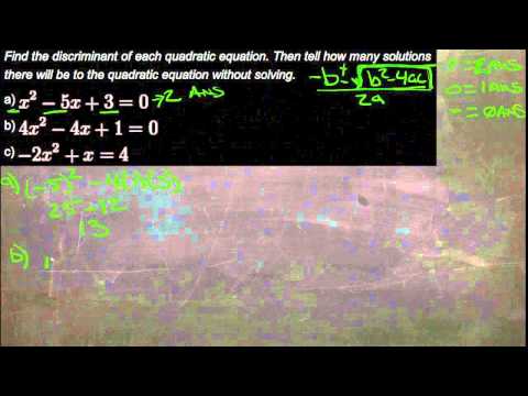 Solutions Using the Discriminant ( Read ) | Algebra | CK-12 Foundation
