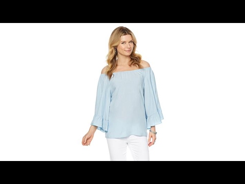 Curations RuffleSleeve Peasant Blouse