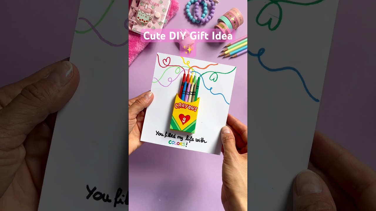 Cute DIY Gift Idea✨🖍️🌈
