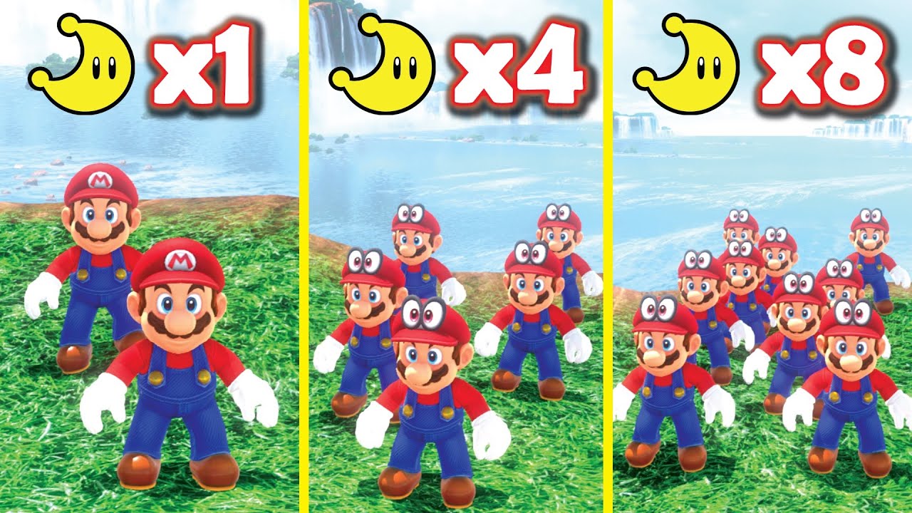 Mario Odyssey but Every Moon Adds 1 MORE Mario