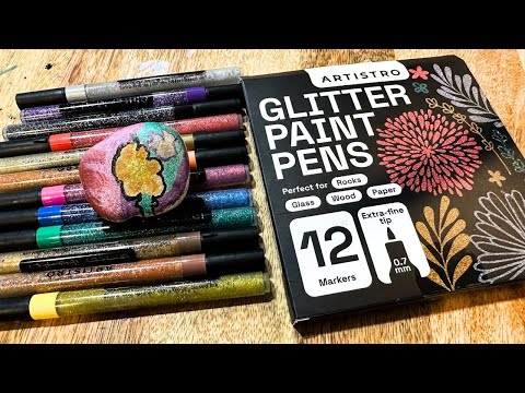 Artistro Glitter Paint Pens for Rock Painting | Full Demo + Review