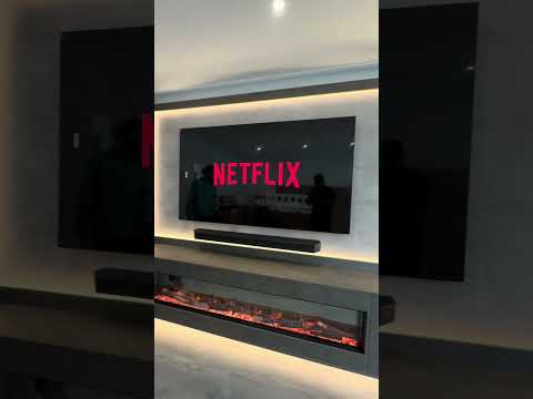 Media wall with fireplace #interiordesign #led #bespokeinteriors #design #home #fitted #🧿