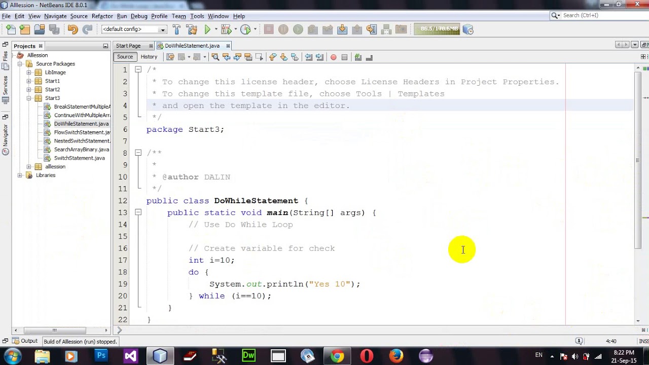Using Do While Loop in Java Netbeans