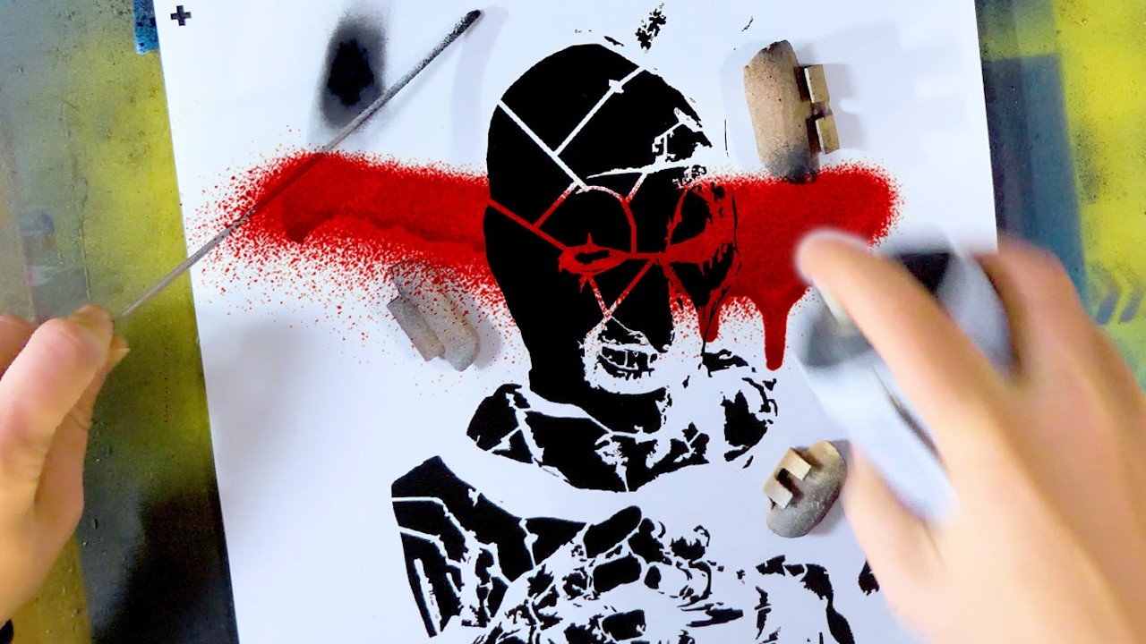 Art the Clown in 8 Layers of Paint — Scariest Stencil Ever!