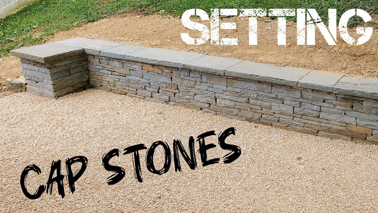 Setting Flat Caps - Dry Stack Stone Seating Wall