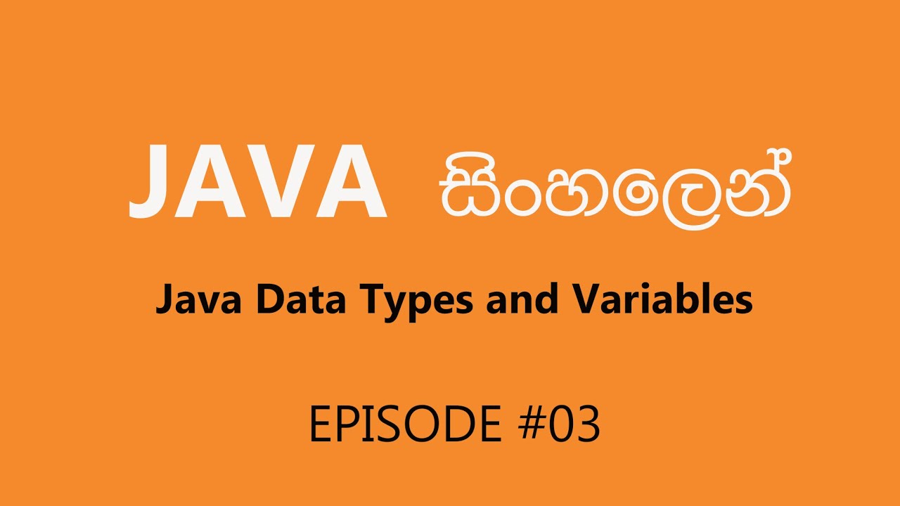 Java Sinhala Tutorial #03 - Data types and Variables