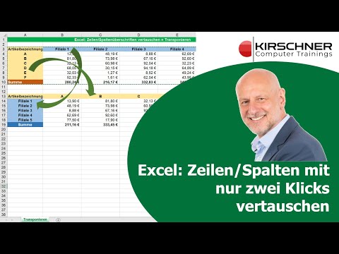 Excel transponierern: Vertauschen von Spalten und Zeilen