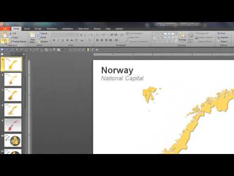 Map of Norway: How to Add pin Flag Icon to a Map in PowerPoint