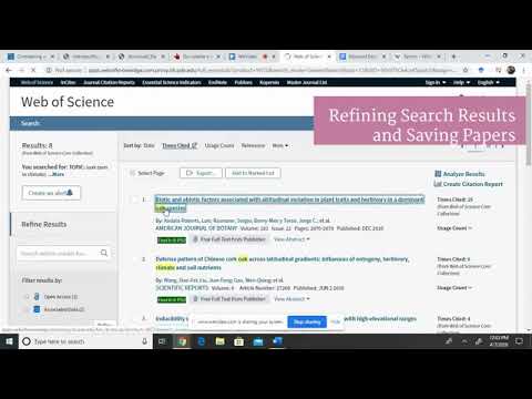 How To Web of Science – A Tutorial – Jess Shamek