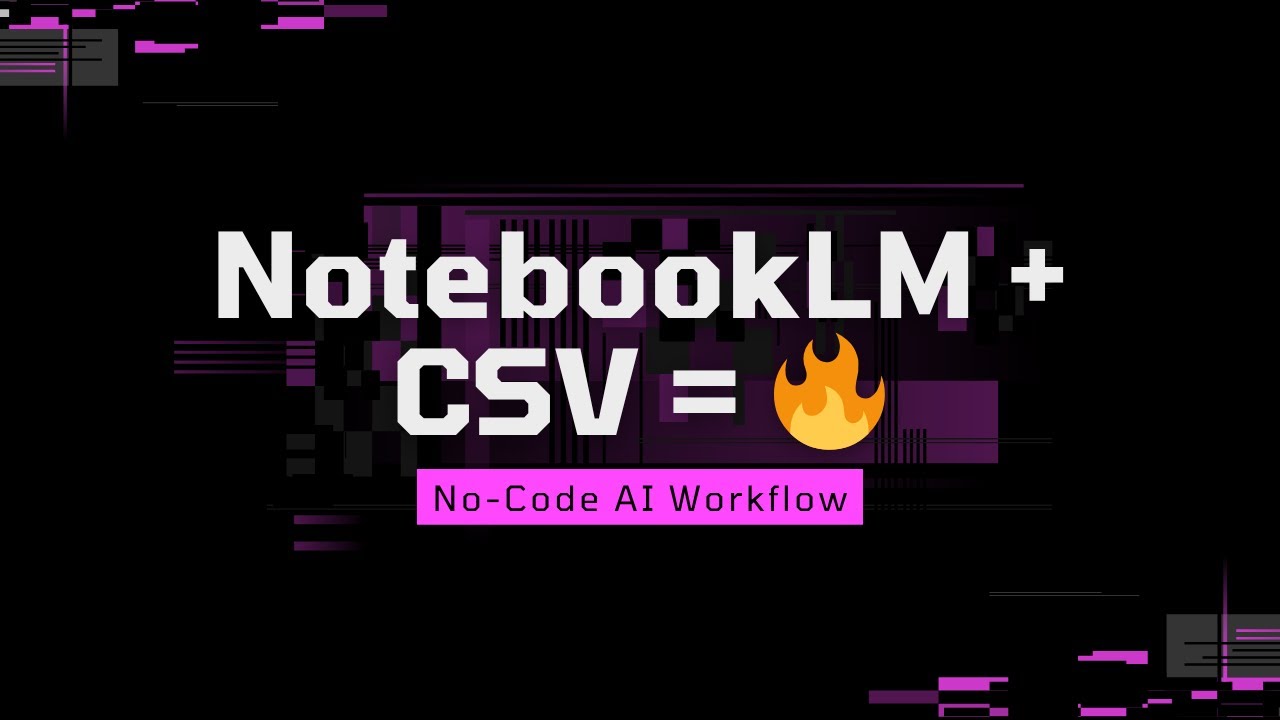 How to Analyze CSV Data with NotebookLM | 100% Low-Code / No-Code Walkthrough