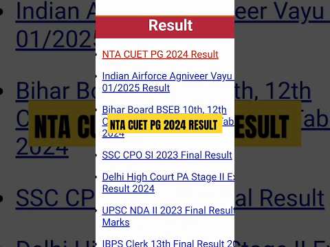 NTA Cuet Pg 2024 Result Out | How To Check Result | NTA Cuet Result 2024 #shorts
