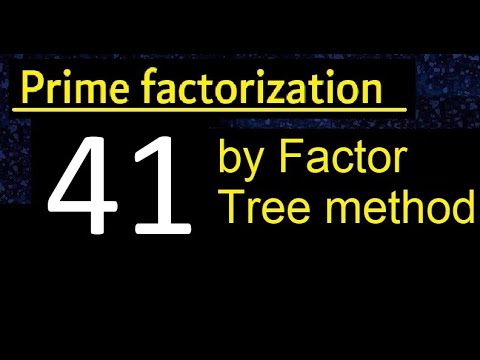Prime factorization of 41 by factor tree method . Factor tree of 41 . How to find prime factors
