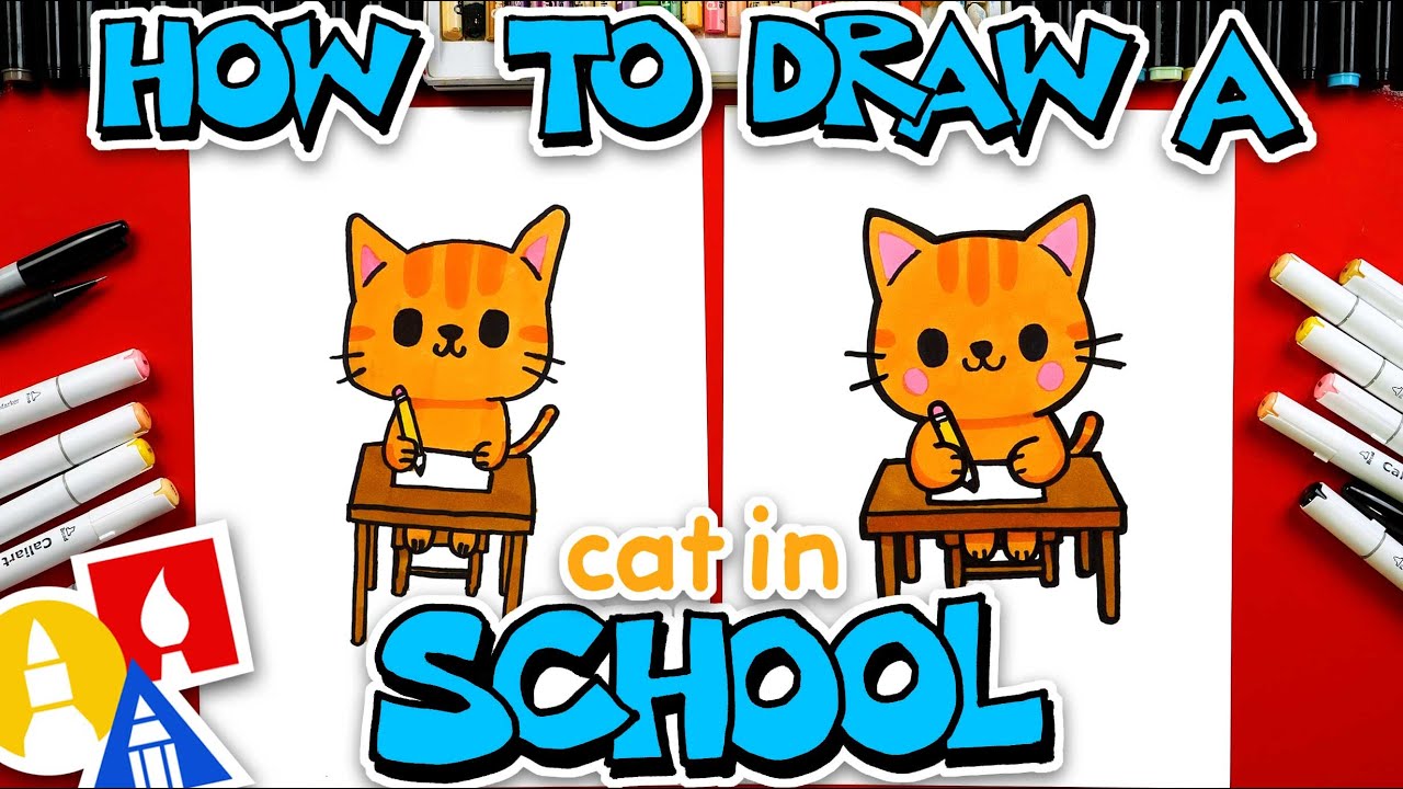 How To Draw A Cat In School