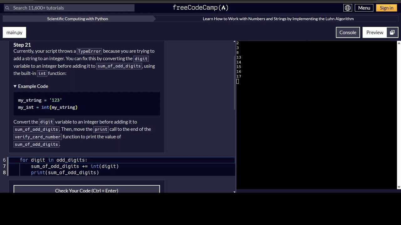 Implementing The Luhn Algorithm Steps 21 To 30